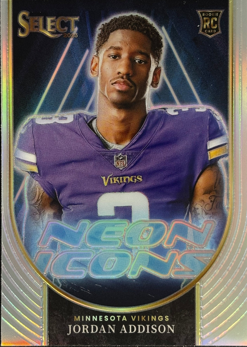 Jordan Addison Neon Icons Silver Rookie Vikings – Wayne Collection