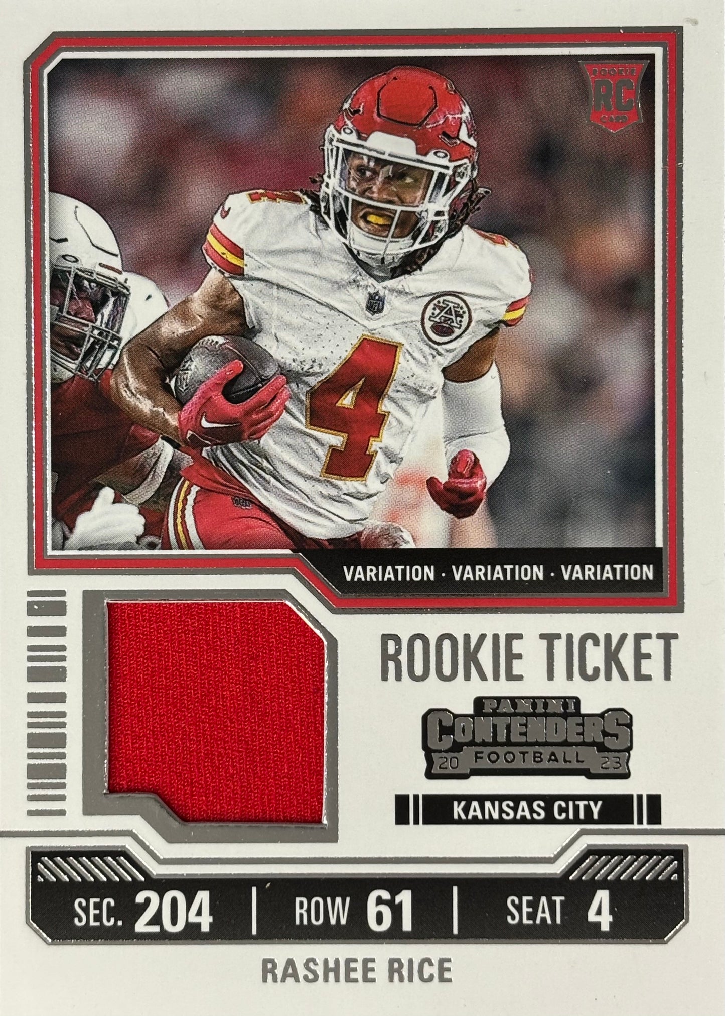 Rashee Rice Contenders Rookie Ticket Patch Chiefs – Wayne Collection