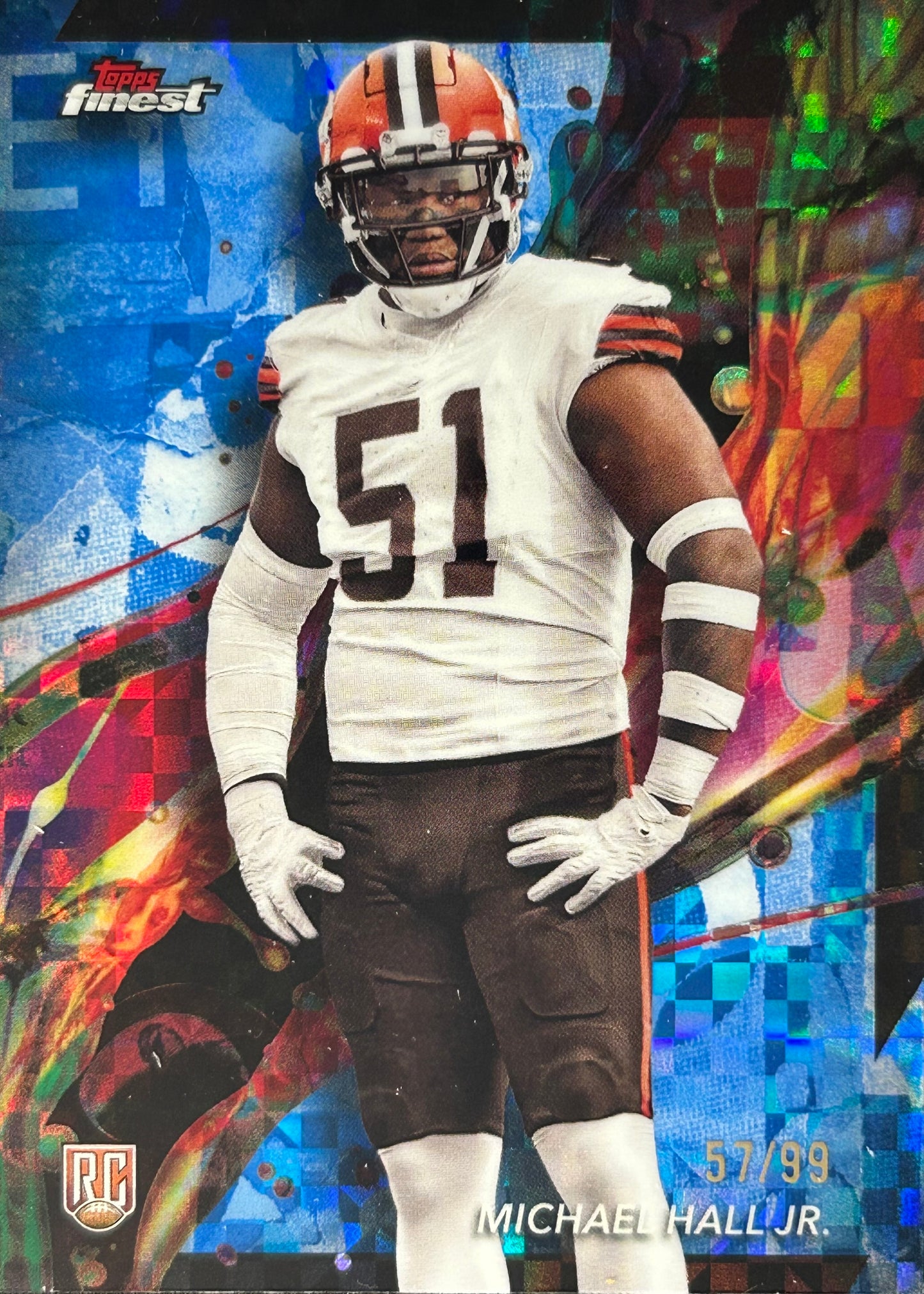 Michael Hall Jr. Topps Finest /99 Rookie Browns – Wayne Collection