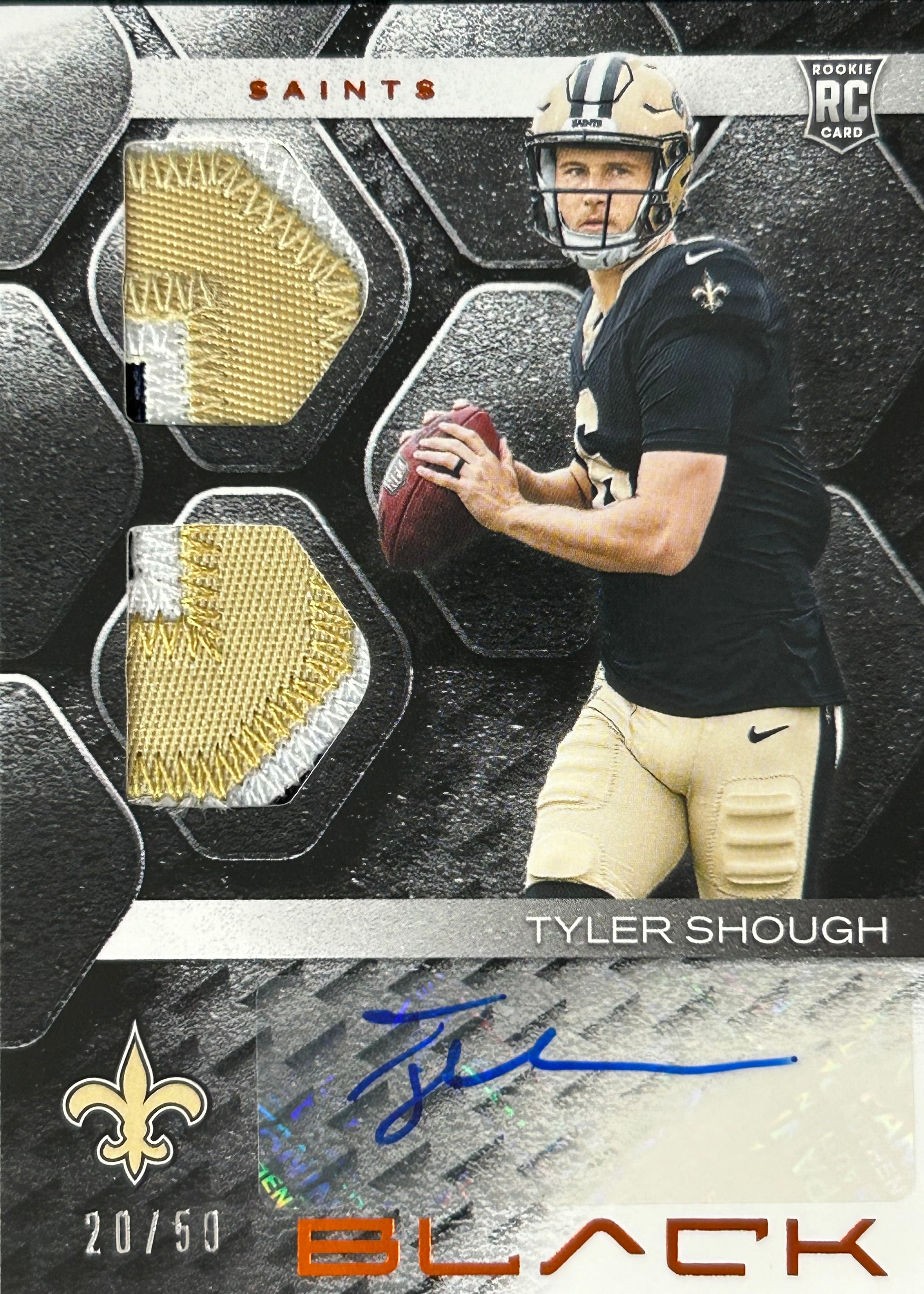 Tyler Shough Black RPA /50 Rookie Saints – Wayne Collection