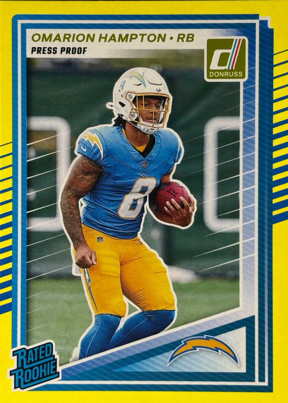 Omarion Hampton Donruss Yellow Press Proof Rookie Chargers – Wayne ...
