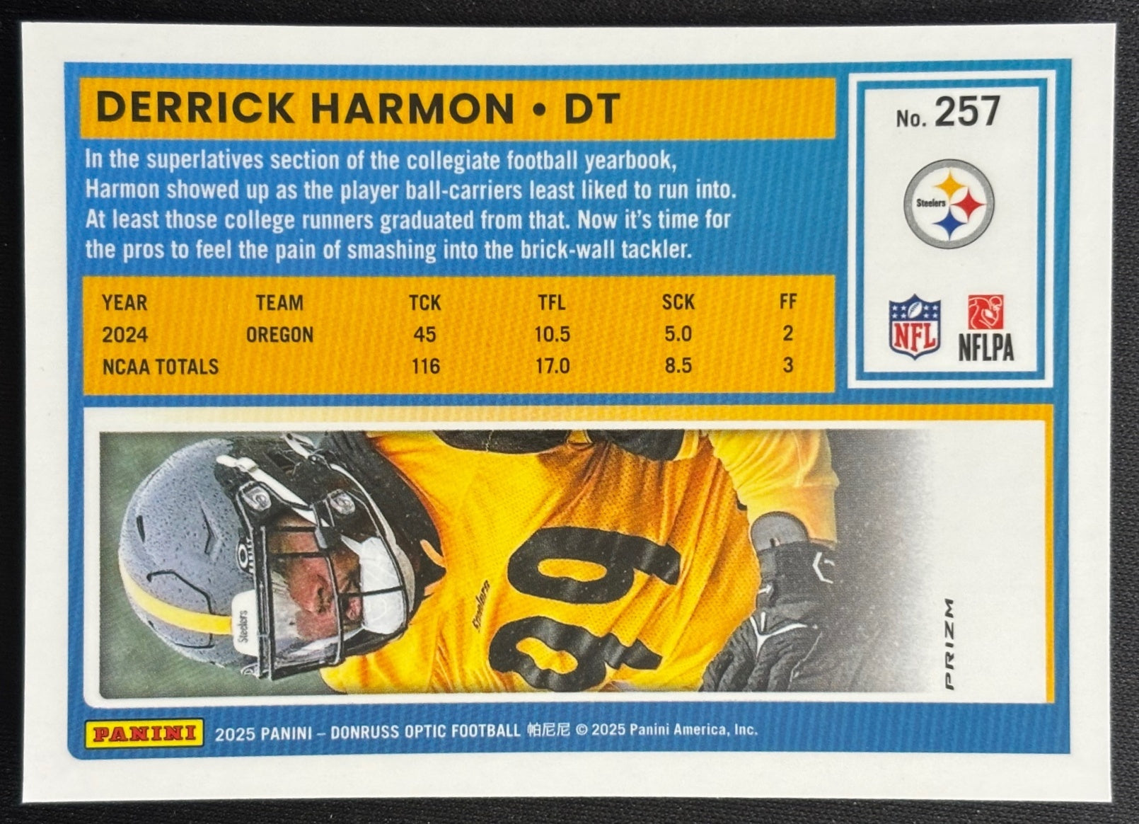 Derrick Harmon 2025 Donruss Optic Rated Rookie Holo Prizm Steelers | W ...
