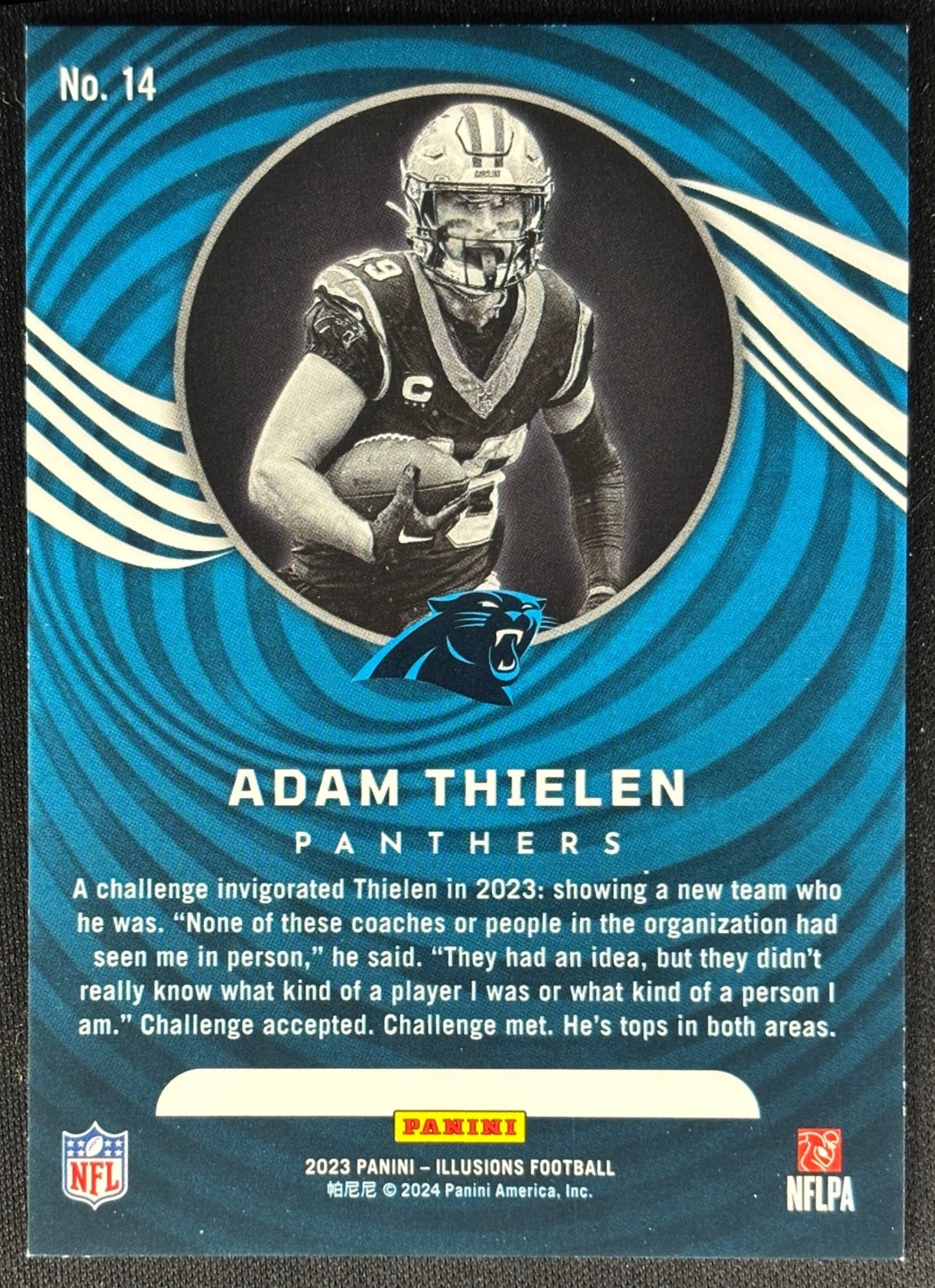 Adam Thielen 2023 Illusions Blue Trophy Collection /149 Panthers ...