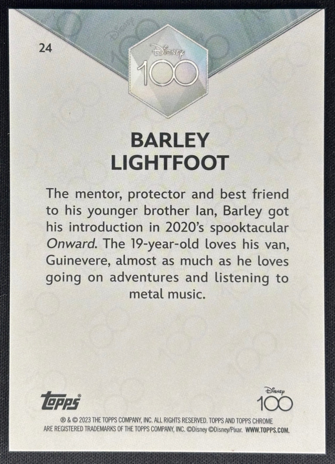 Barley Lightfoot 2023 Chrome Disney 100 Dark and | Wayne Collection