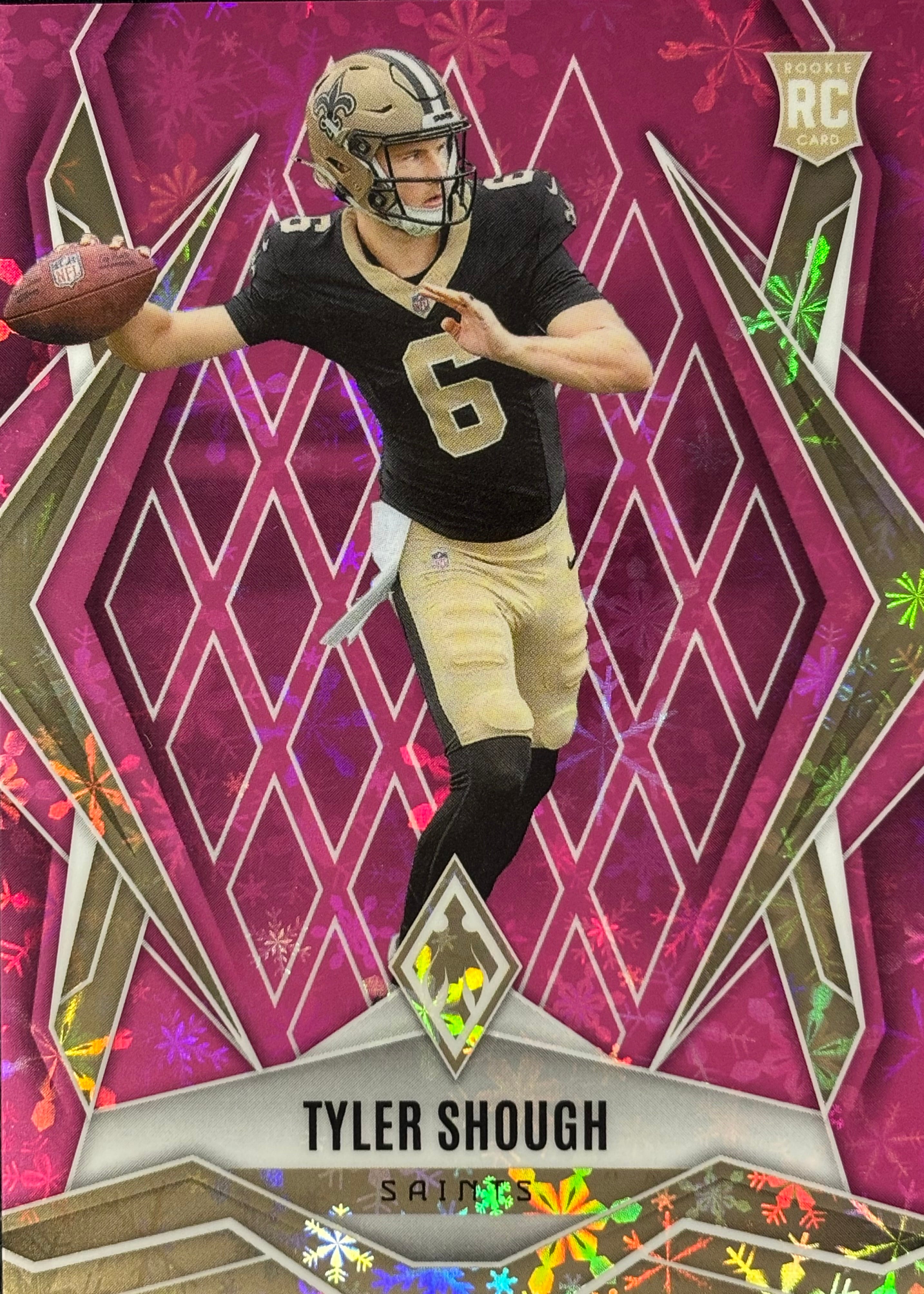 Tyler Shough Phoenix Pink Snow /299 Rookie Saints – Wayne Collection