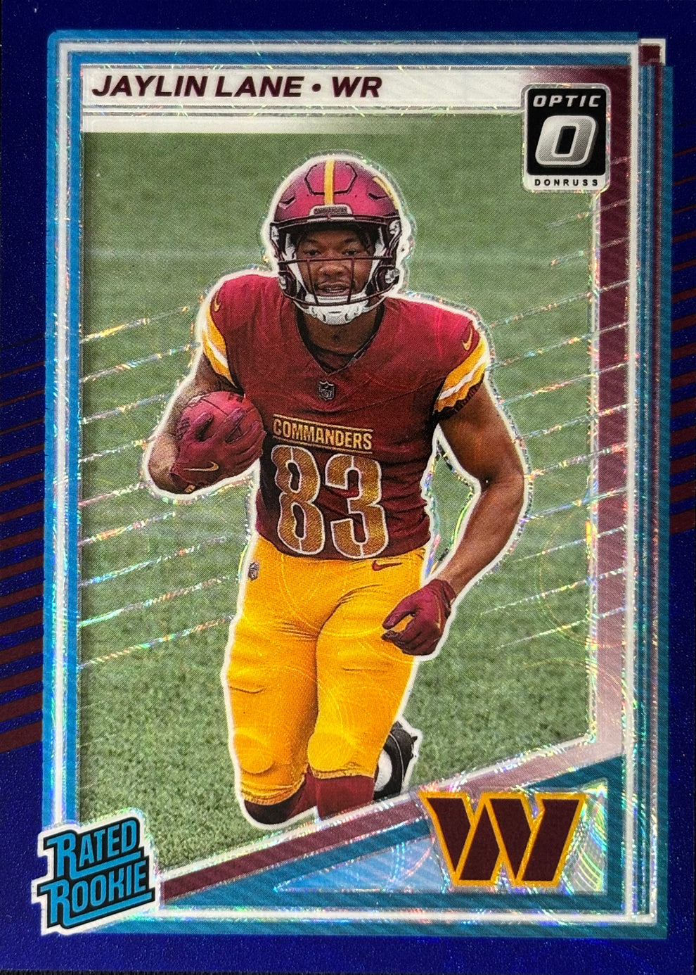 Jaylin Lane Optic Preview Blue Scope Rookie Commanders – Wayne Collection