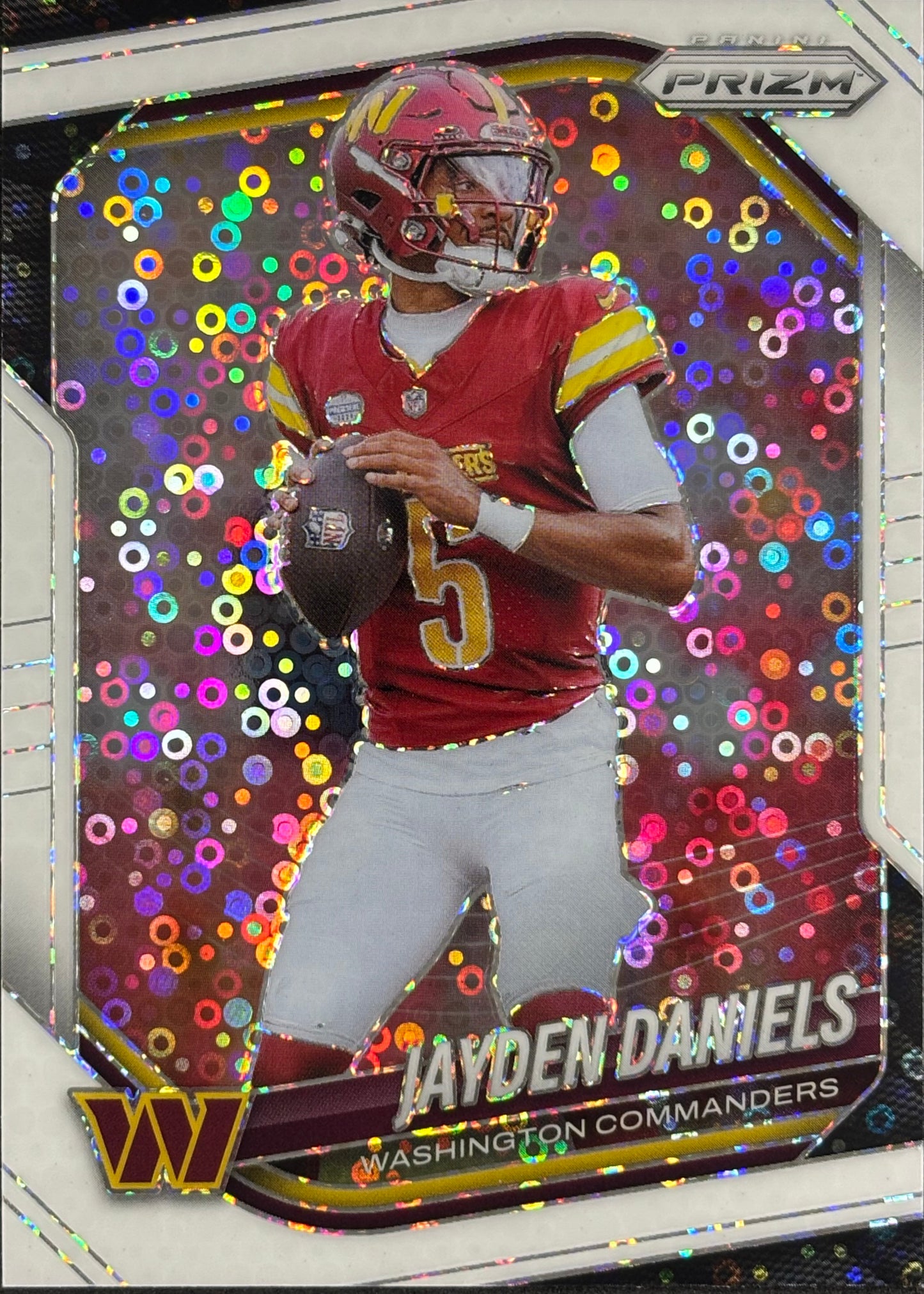 Jayden Daniels Prizm White Disco Commanders – Wayne Collection