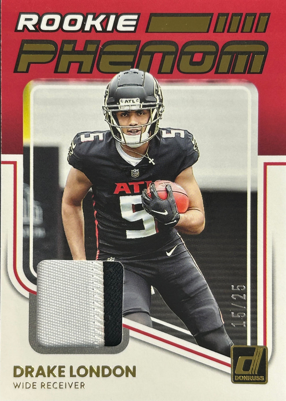 Drake London Rookie Phenoms Patch /25 Falcons – Wayne Collection