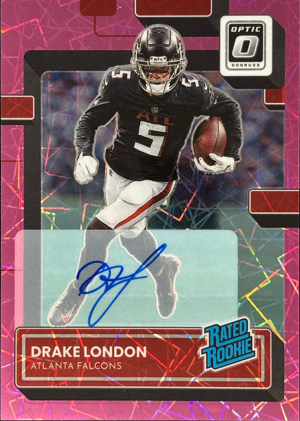 Drake London Optic Pink Velocity Auto /50 Rookie Falcons – Wayne Collection