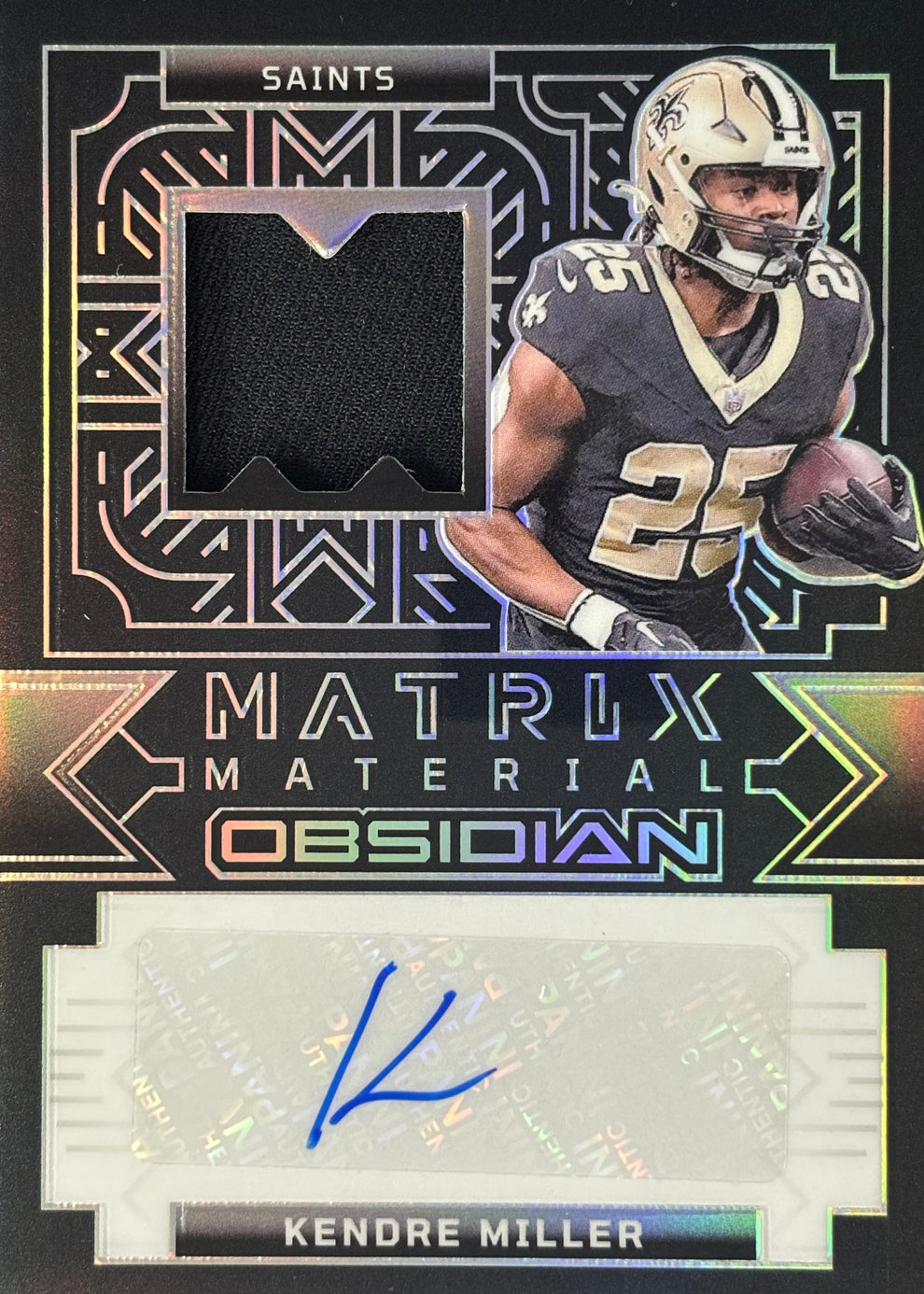 Kendre Miller Obsidian Patch Auto /299 Saints – Wayne Collection