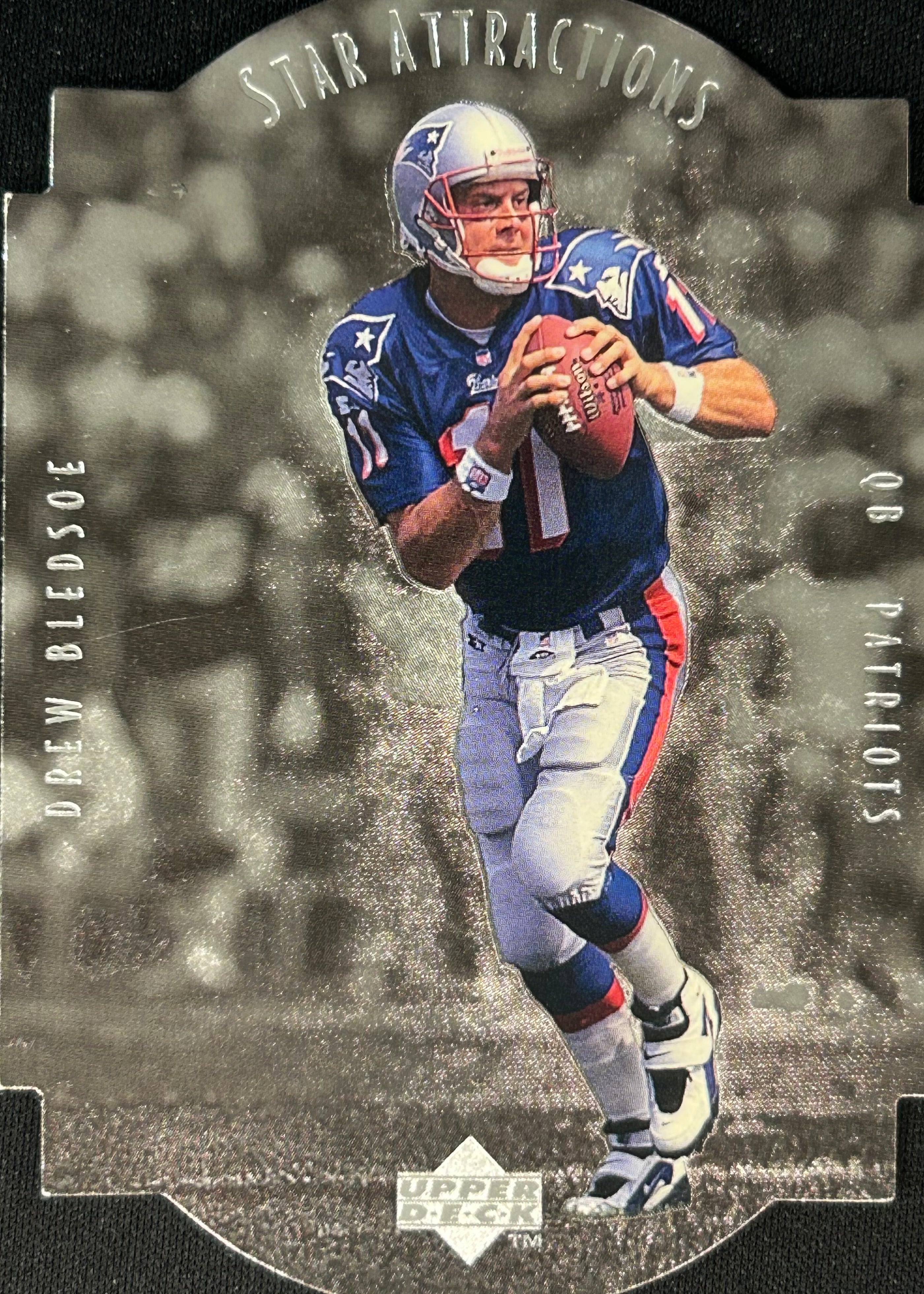 Drew Bledsoe Upper Deck Star Attractions Die-Cut – Wayne Collection