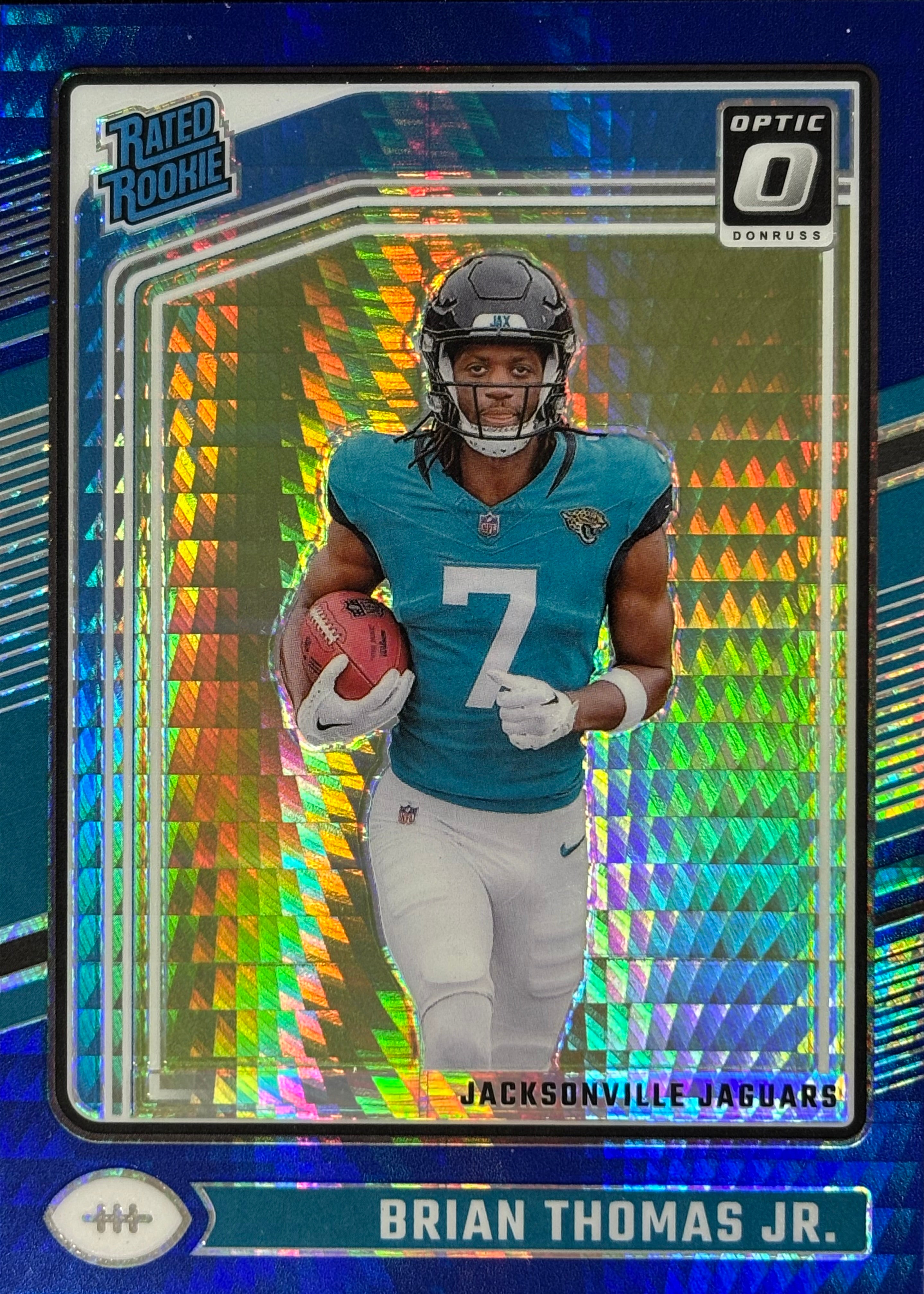 Brian Thomas Jr. Optic Blue Hyper Rookie Jaguars – Wayne Collection