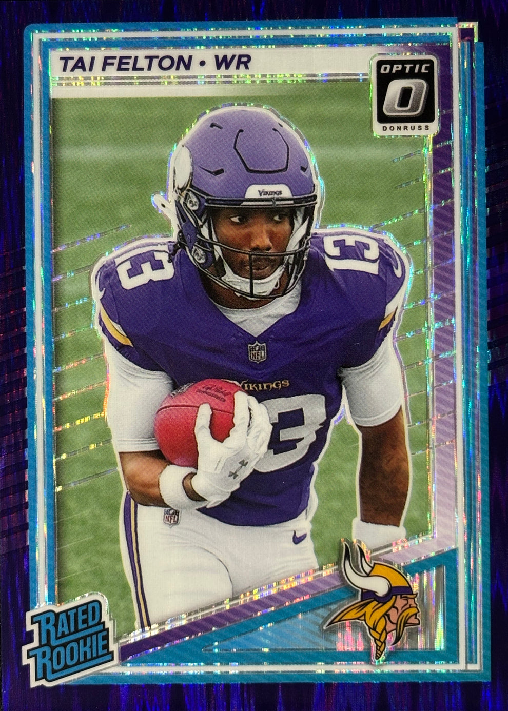 Tai Felton Optic Purple Shock Rookie Vikings – Wayne Collection