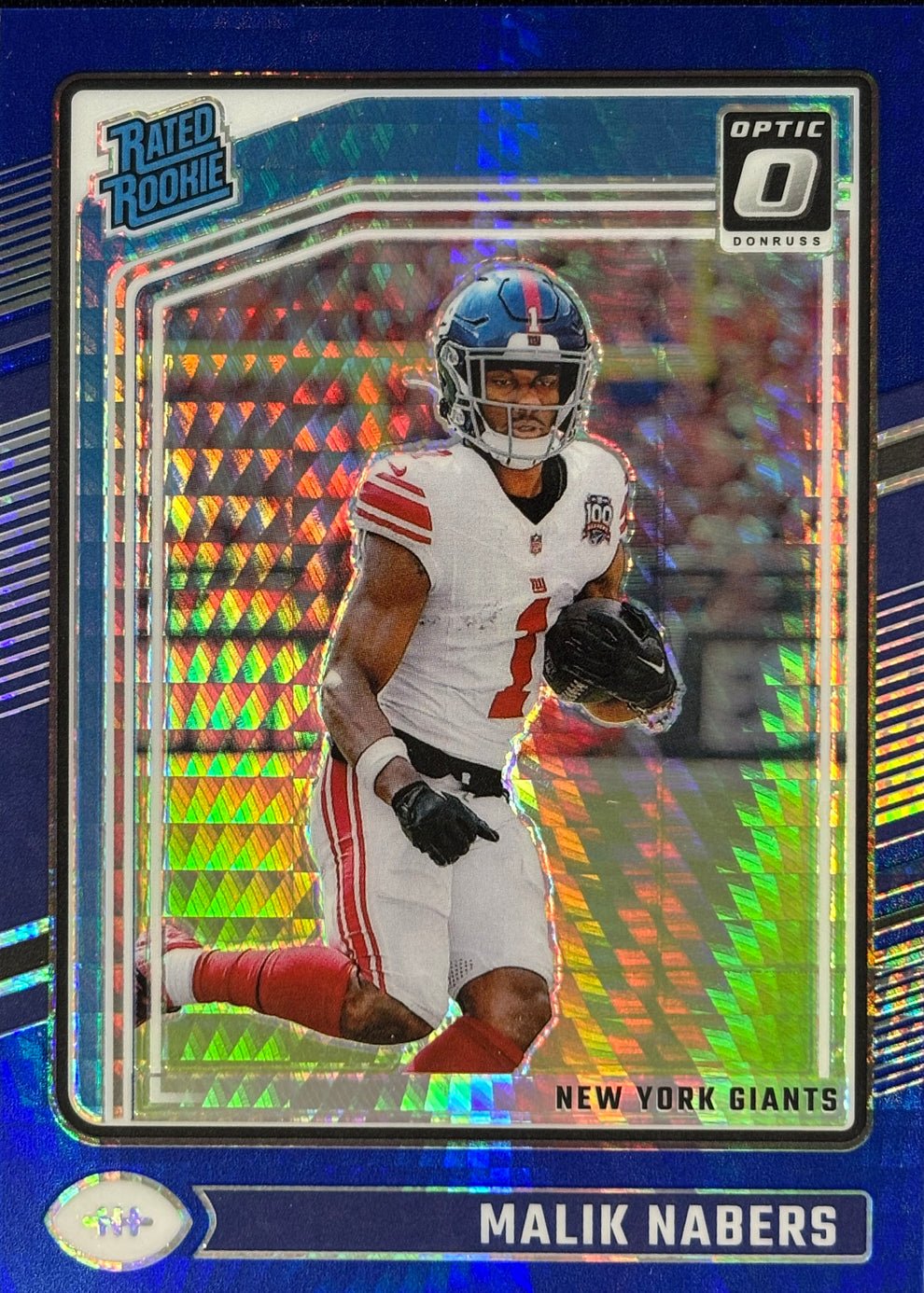 Malik Nabers Optic Blue Hyper Rookie Giants – Wayne Collection