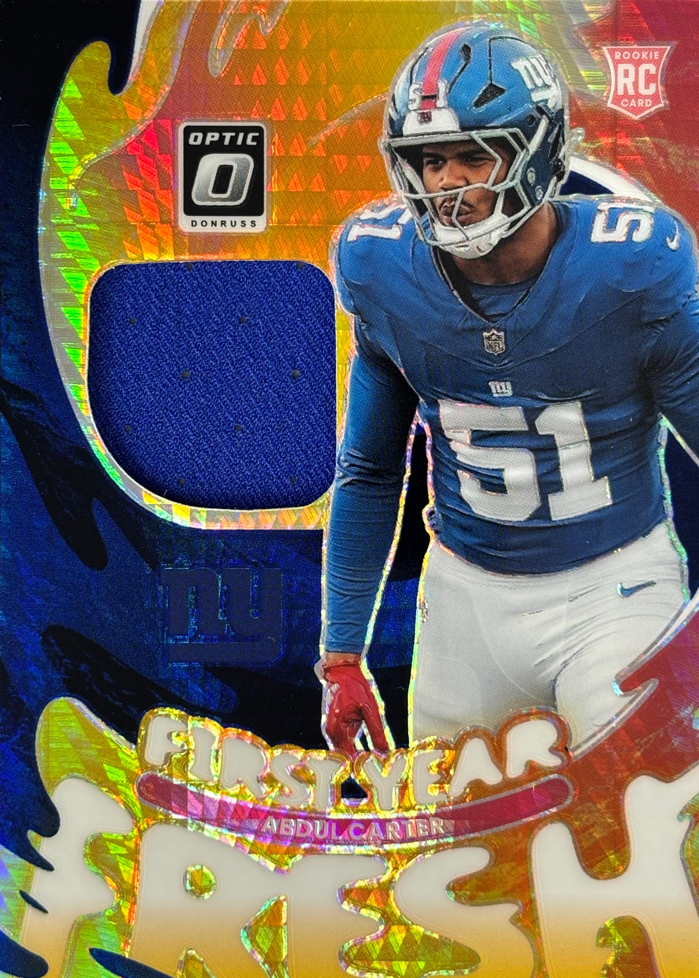 Abdul Carter First Year Fresh Rookie Patch Giants – Wayne Collection