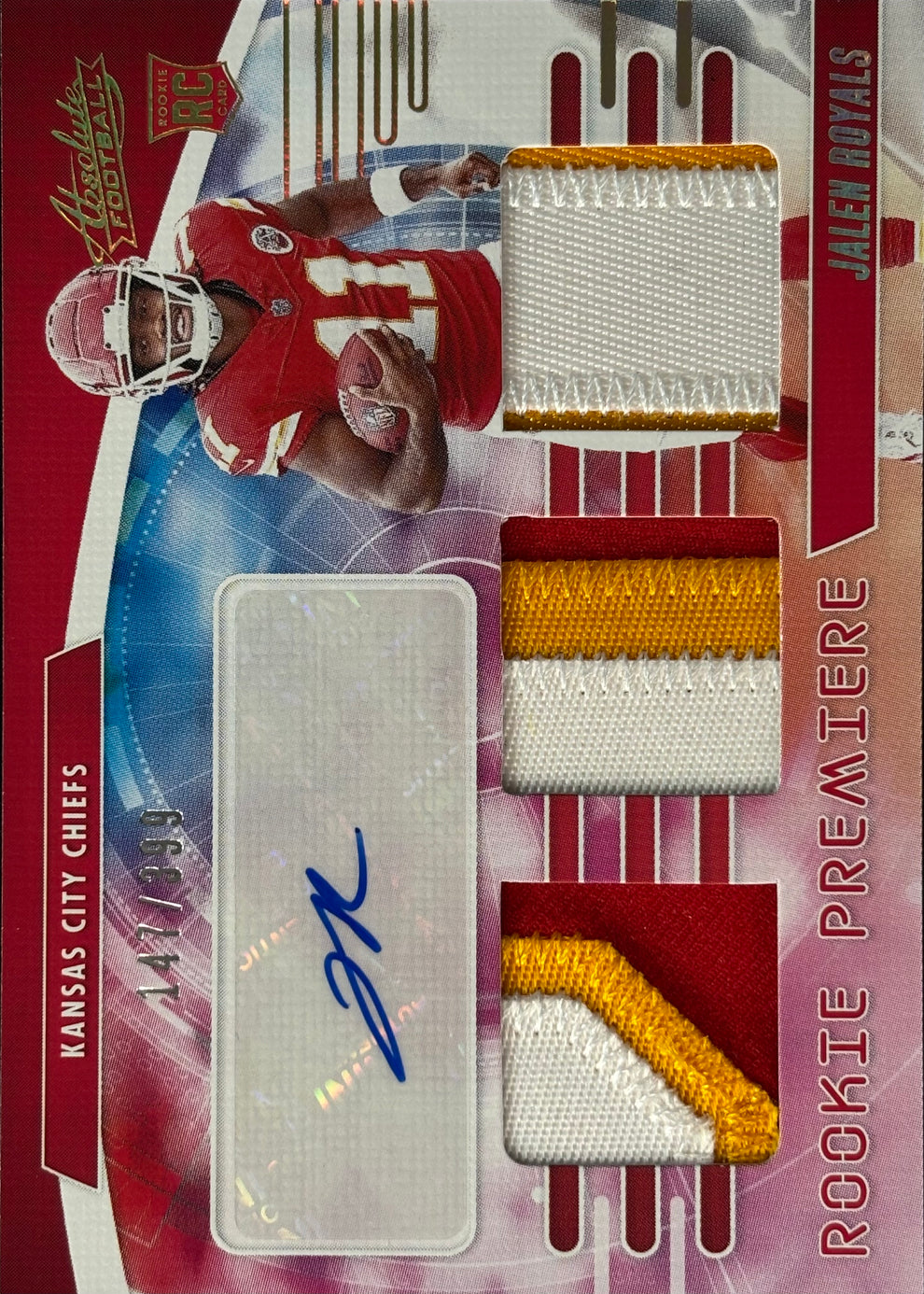 Jalen Royals Absolute RPA /399 Rookie Chiefs – Wayne Collection