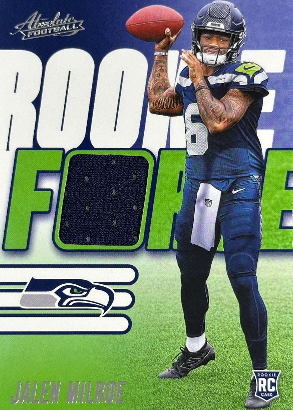 Jalen Milroe Rookie Force Patch Absolute Seahawks – Wayne Collection