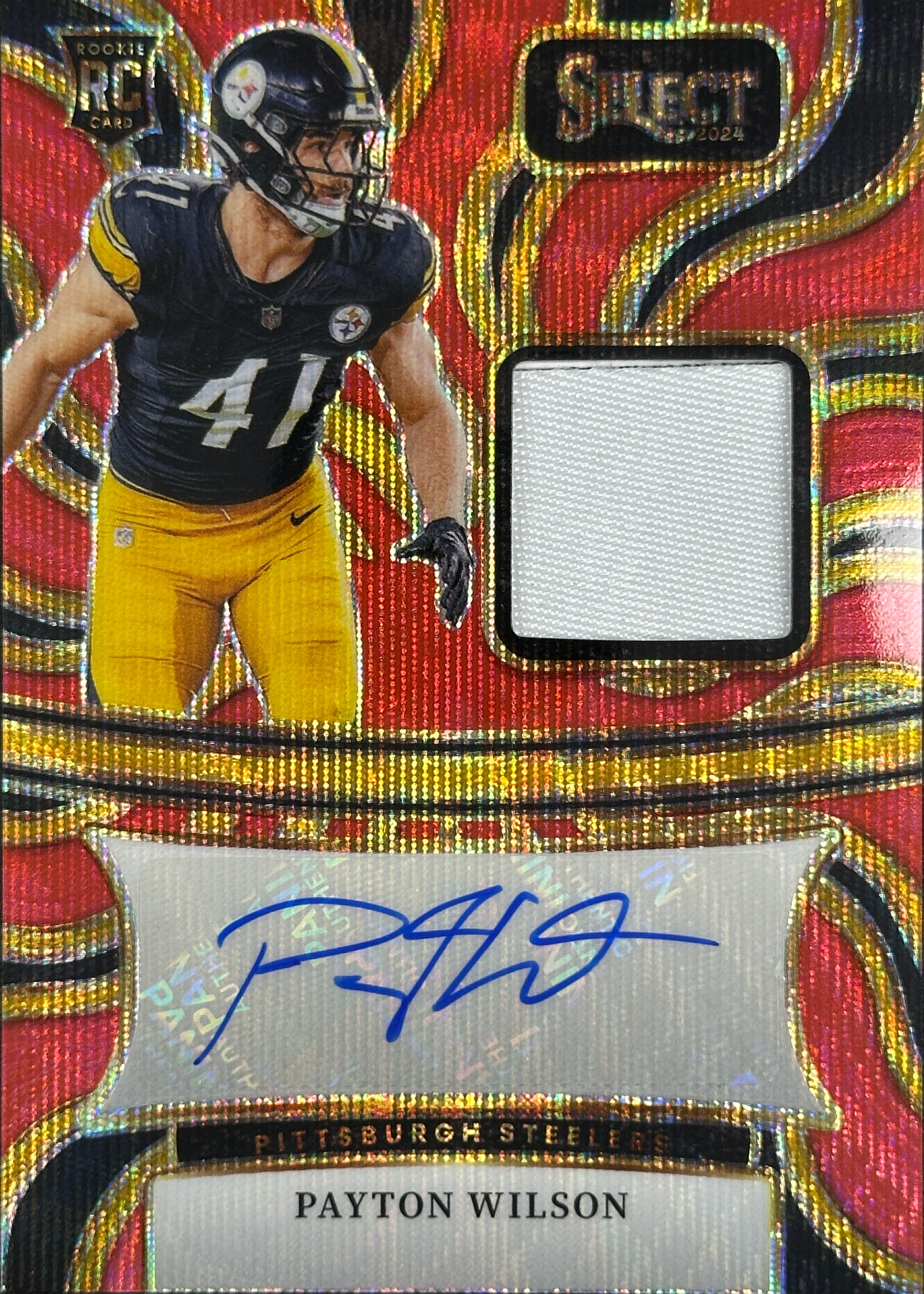Payton Wilson Red Wave Select Rookie Patch Auto RPA Steelers – Wayne ...