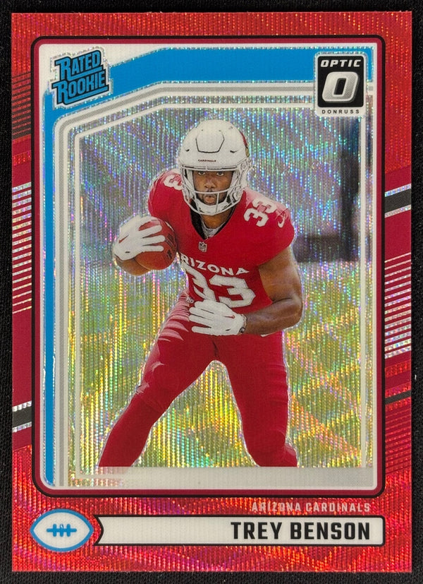 Trey Benson 2024 Donruss Optic Rated Rookie Preview Red Wave Cardinals ...